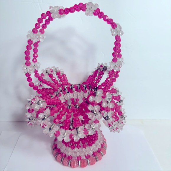 Hand Crafted | Accents | Vintage Safety Pin Bead Basket Beautiful ...